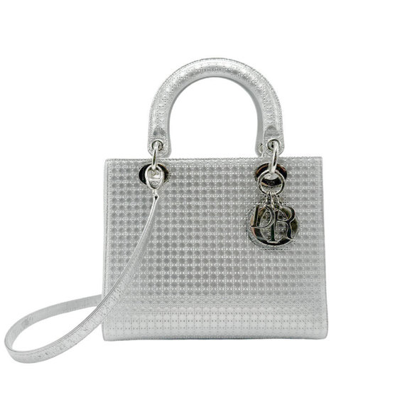 Dior | Bags | Christian Dior Silver Leather Shoulder Bag | Poshmark